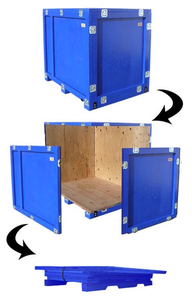 Transporting Wooden Containers in Collapsed Position